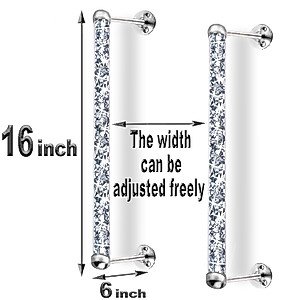 Meetart Towel Racks for Bathroom,Crystal Crushed Diamond Wall Towel Bar,2 Bar Mounted Bathroom Towel Organization for Rolled Towels,Rolled Blanket.（20”）