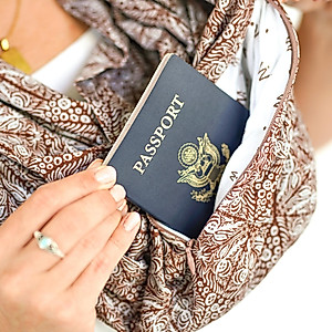 WAYPOINT GOODS Infinity Scarf with Pocket - Stylish Travel Loop Scarf for Women (Sienna)