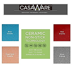 casaWare Toaster Oven Baking Pan 7 x 11-inch Ceramic Coated Non-Stick (Silver Granite)