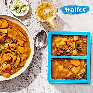 Walfos Silicone Soup Freezer Container, 1-Cup Soup Freezer Cube Tray with Lid Prevents Freezer Odo, 3 Pcs Soup Freezer Molds, Perfect For Storing and Freezing Soup, Broth, Sauce