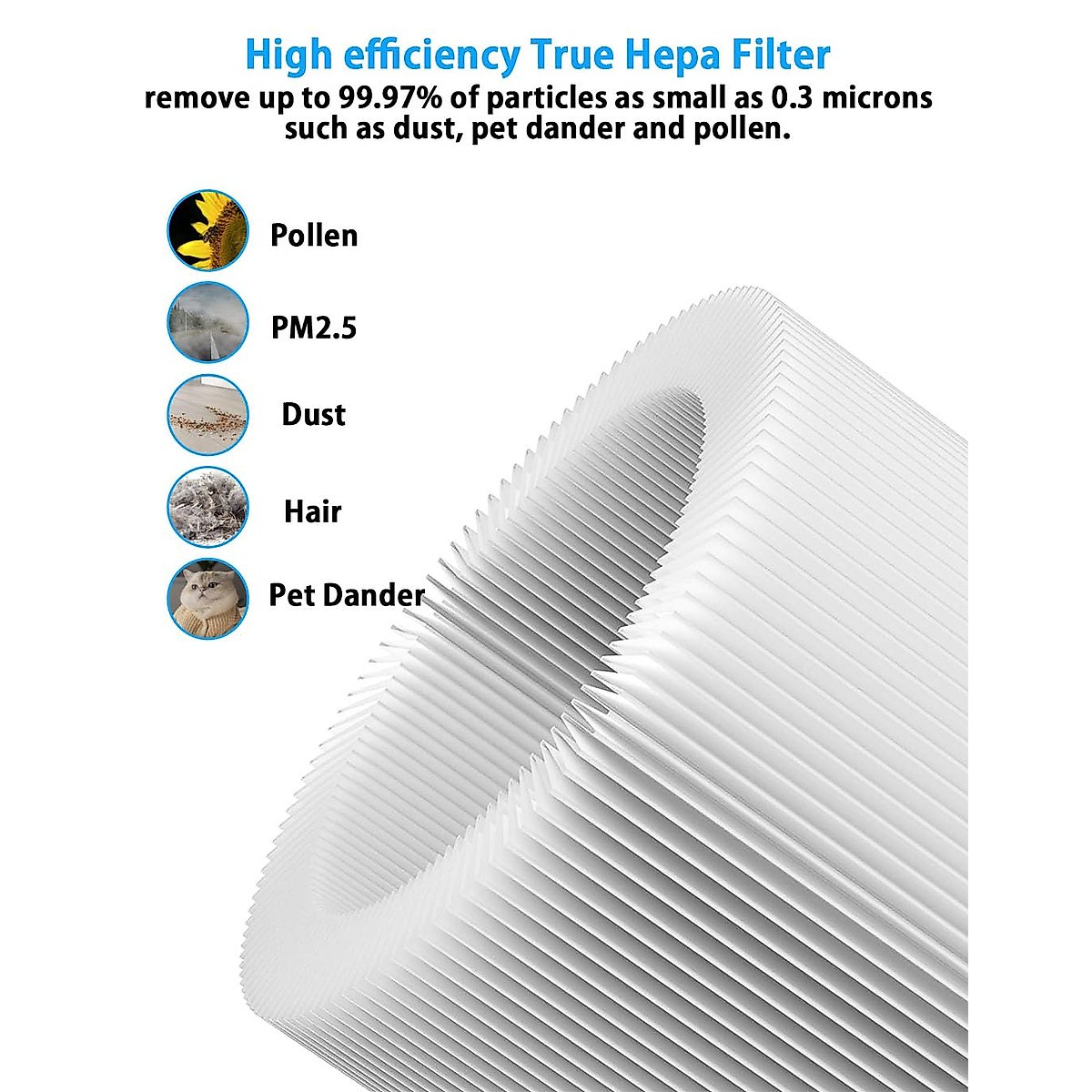 BBT BAMBOOST KJ80 Replacement Filter Compatible with Druiap KJ80 Air Purifier, 3-in-1 True HEPA and High-Efficiency Activated Carbon Filter, Compare to Part #AF3080, 2 Pack
