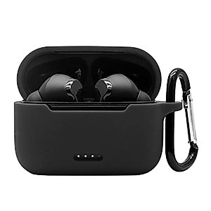 Claiol Silicone Case for TOZO NC2, Premium Shockproof Protective TOZO NC2 Case Cover with Keychain. (Black)