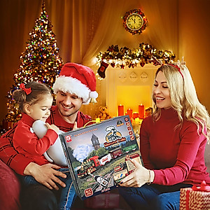 Train Set - Trains USB Charging Battery and Remote Control - 2022 Christmas Train Toys - Steam Locomotive Engine, Cargo Car and Train Tracks - Train Toy for 3 4 5 6 + years old Kids