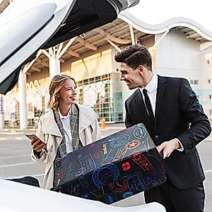 Sherr 3 Pieces Travel Luggage Cover Suitcase Protector Anti Scratch Suitcase Cover Washable Baggage Covers (Vinatge Theme, Larger Size)