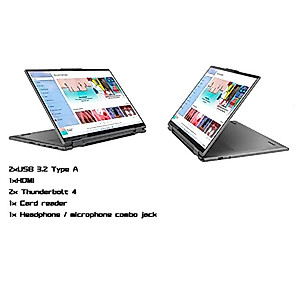 Lenovo Yoga 7I 16'' 2.5K 16:10 400Nits Touch 2-in-1 360° Laptop Intel 12-Core i5 1240P Evo 2X Thunderbolt 4 Wi Fi 6 Backlit KB Win11 (8GB RAM | 512GB PCIe SSD)
