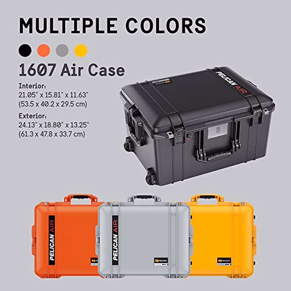Pelican Air 1607 Case with Padded Dividers - Black