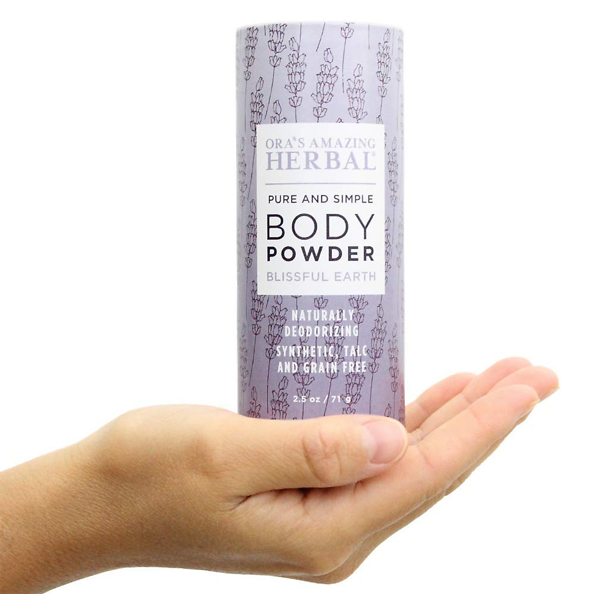 Natural Body Powder, 2.5 Ounces Pack of 3, Dusting Powder No Talc, Corn, Grain or Gluten Blissful Earth Scent (Essential Oil Only No Synthetic Fragrance) Non GMO Made in The USA, Ora's Amazing Herbal