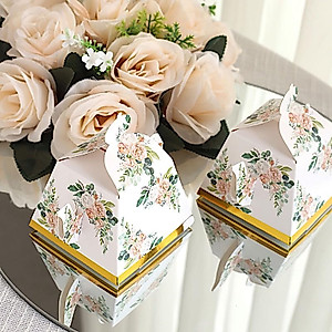 25 Gold Mini Teapot 4" Party Favor Boxes with Floral Print Wedding Birthday Party Events Baby Shower Decorations Supplies