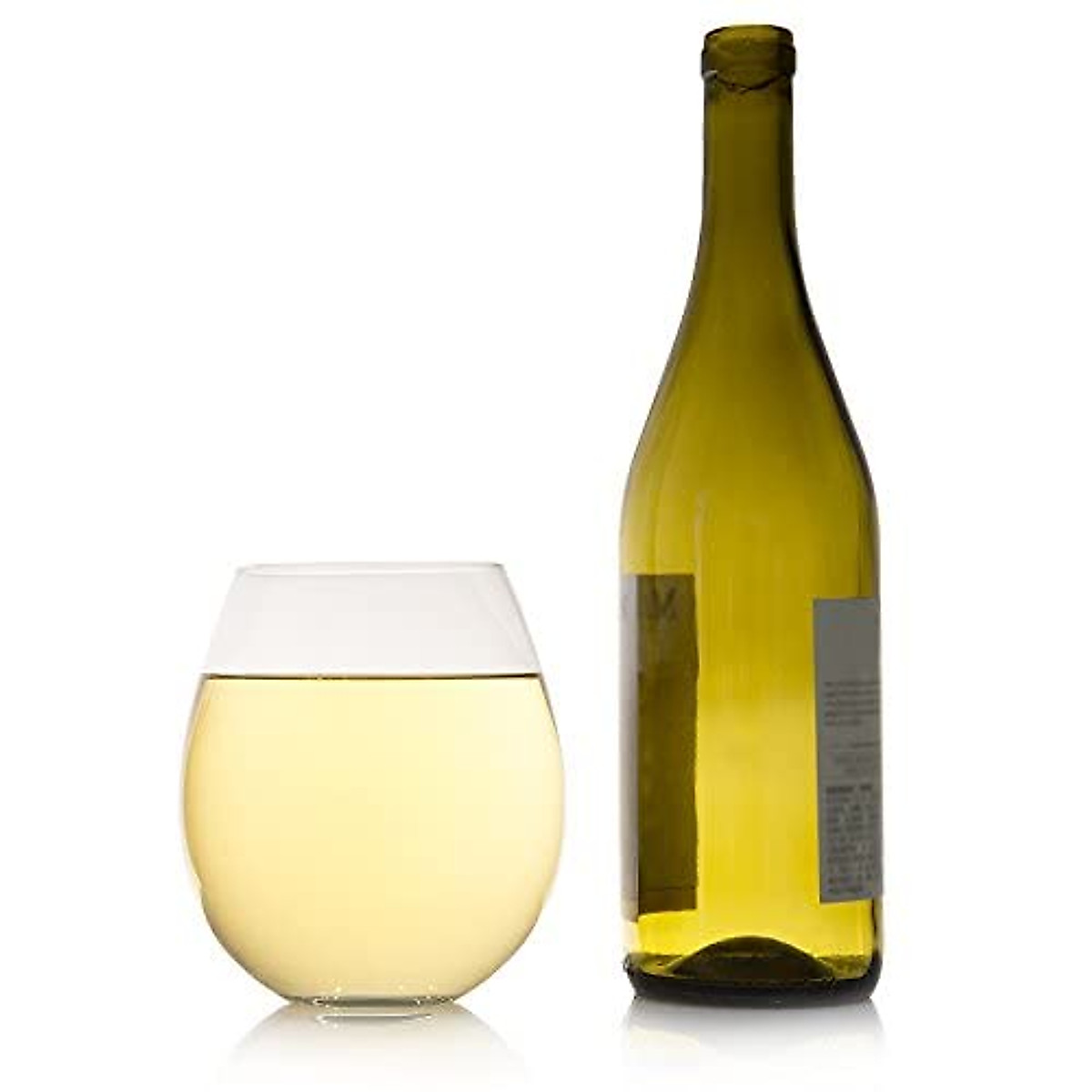 Big Betty - Premium XL Stemless Jumbo Wine Glass Set – Oversized Wine Glasses, Each Holds an Entire Whole Bottle of Wine or Champagne – Elegant Glassware Set of 2 - Clear