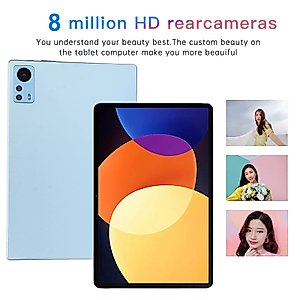 Tablet PC, for Android 11 10in Tablet 100‑240V 8 Core CPU 4G Network Calling for Old Man (Blue)