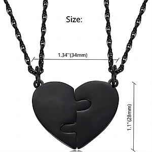 Ralukiia Big Sister and Little Sister Matching Heart Necklace Set for 2, Best Sister Ever Gifts, Birthday Jewelry Gifts for Lil Sis Big Sis