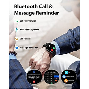 Gydom Smart Watch for Men Answer/Make Call, 1.28" Touch Screen Fitness Tracker with Blood Oxygen/Heart Rate/Sleep Monitor, 100 Sport Modes, IP68 Waterproof Smartwatch for Android iPhone