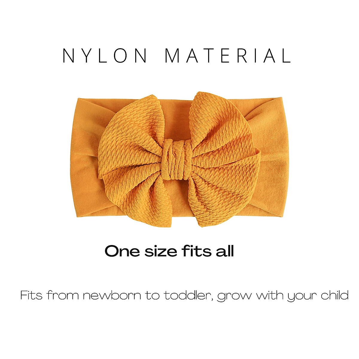 Prohouse Baby Headbands with Big Waffle Bows Nylon Hairbands Handmade Hair Accessories for Baby Girls Newborn Infant Toddlers Kids, Pack of 12