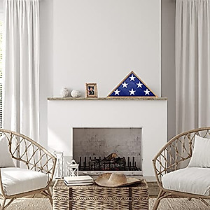 Robhomily Rustic Flag Display Case for Burial Flag, Reclaimed Wood Military Memorial Flag Display Case for 9.5 x 5 American Veteran Burial Flag , Burial Flag Box Display Case for Folded Flag and Medal