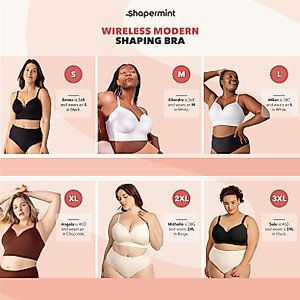 SHAPERMINT Bra for Women | Supportive Comfortable Seamless Wireless Bras with Adjustable Convertible Straps | Everyday Comfy Bralettes from Small to Plus Size, Beige, Small
