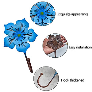Snnshun Decorative wall mounted flower hooks,flower shaped decorative wall hooks coat racks,Decorative metal wall hooks for home and garden,for hanging coats, towels, keys, bags, hats (3 pcs)