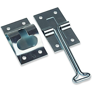 zqgsm 2 Set T Style Galvanized Iron Entry Door Catch Latch Holder RV Camper Trailer Cargo 4 inch