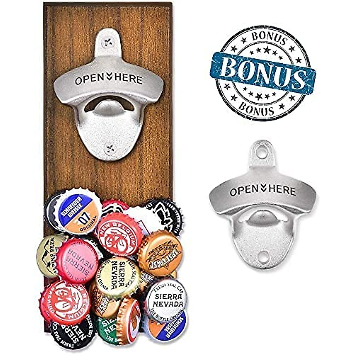 Gifts for Men Dad, Christmas Stocking Stuffers, Whiskey Stones,Wall Mounted Magnetic Bottle Opener,Unique Anniversary Birthday Gift Idea for Him Husband Boyfriend