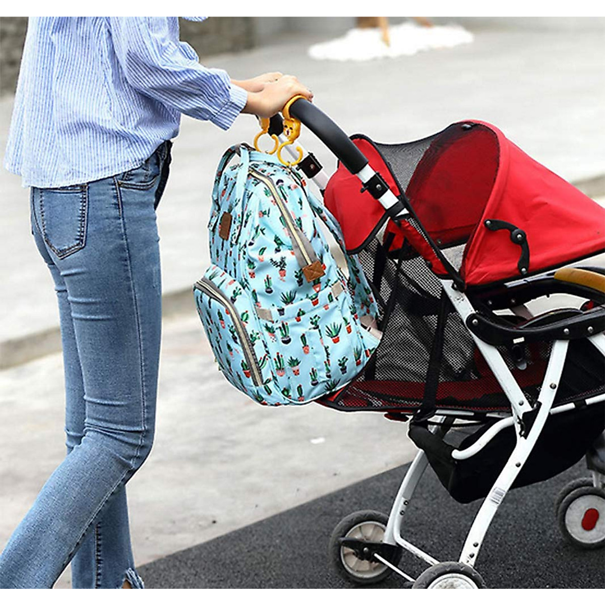 Large Capacity Baby Diaper Bag Backpack Waterproof Travel Nappy Diaper Bags Cute for Girls Boys (Potted Plants)