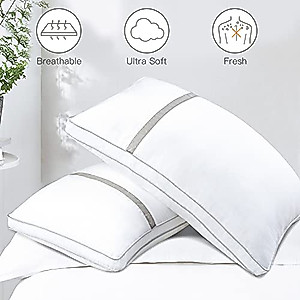 BedStory Pillows for Sleeping 2 Pack, Hotel Quality Bed Pillow King Size, Down Alternative Pillows with Ultra Soft Fiber Fill, Good for Back and Side Sleepers