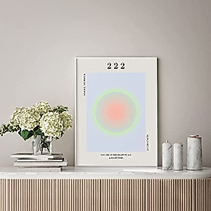 Geetez 222 Angel Number Poster, Aura Posters, Angel Number 222 Poster, Colorful Gradient Aura Print, 222 Alignment Poster, Spiritual Aesthetic Room Home Wall Art Decor - 12x18 inch