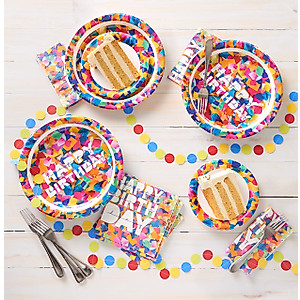 American Greetings Confetti Birthday Party Supplies, Dinner Plates (36-Count)