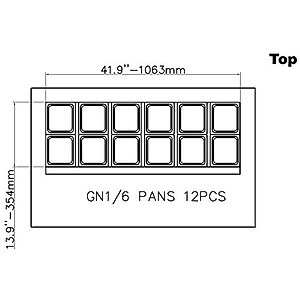 Kelvinator KCHST48.12 Stainless Steel Sandwich/Salad Preparation Table, 48" with 12GN 1/6 containers