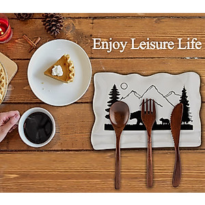 Spoon Rest Spoon Holder for Stove Top Spoon Rest for Kitchen Counter Spoon Rest for Stove Top Ceramic Spoon Rest Hold 3 Spoon bear-picture