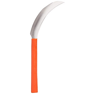 Zenport K208P Harvest Sickle with Plastic Handle, Light Serration, 6.5-Inch Stainless Steel Blade , Orange