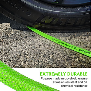 FYPower Air Compressor Hose 1/4 Inch x 100 Feet Reinforced Polyurethane (PU) Air Hose with Fittings, Bend Restrictors, 1/4" Industrial Quick Coupler and Plug Kit, Green