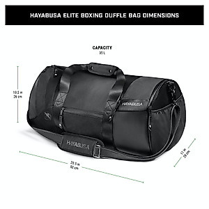 Hayabusa Elite Boxing Duffle Bag - 35 Liters, Black