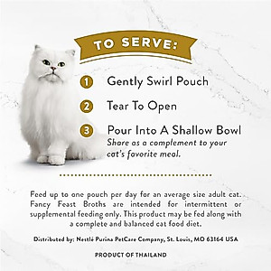 Purina Fancy Feast Limited Ingredient Wet Cat Food Complement, Broths With Tuna, Shrimp & Whitefish - (Pack of 16) 1.4 oz. Pouches