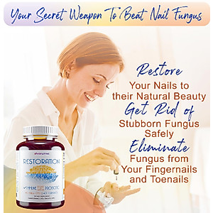 Restoration Toenail Fungus Treatment Probiotic Pills - Nail Fungus Treatment For Toenail, fungus Fungi Foot Repair Extra strength, Intensive Toe Nail renewal feet Fungus Supplement - Month Supply 60ct