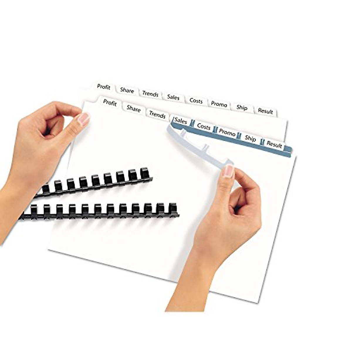 Avery 8 Tab Unpunched Dividers for Use with Any Binding System, Easy Print & Apply Clear Label Strip, Index Maker Customizable White Tabs, 25 Sets (11444)