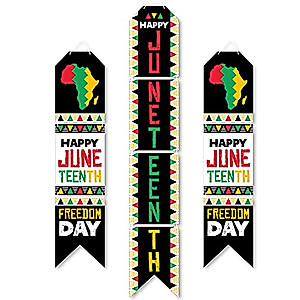 Big Dot of Happiness Happy Juneteenth - Vertical Paper Door Banners - Freedom Day Party Wall Decoration Kit - Indoor Door Decor