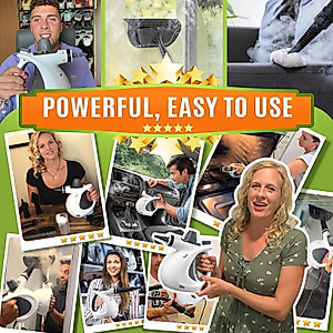 Pressurized Handheld Multi-Surface Natural Steam Cleaner with 12 pcs Accessories, Multi-Purpose Steamer for Home Use, Steamer for Cleaning Floor, Upholstery, Grout and Car