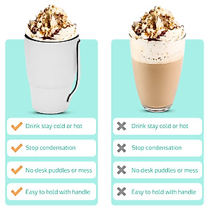 OFFNOVA 9 Pack Sublimation Blank Coffee Sleeve, Reusable 3-size Neoprene Sleeves with Handle, 16-32oz cover for Starbucks Coffee, McDonalds, Dunkin Donuts, More