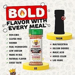 Popcorn Combo Pack of 4, Herb, Spices, Topper and Seasoning Gift Set - Everything Spicy, Pizza, Ranch, Lemon & Garlic - Premium All Natural & Healthy Spice Blend- Flavor God Seasonings