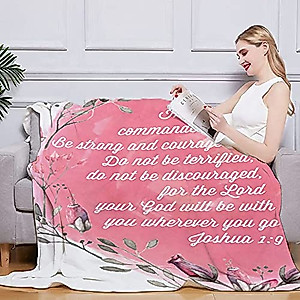 Bible Verse Joshua 1 9 Throw Blanket with Inspirational Thoughts and Prayers Religious Soft Christian Throw Blanket Inspirational Blankets and Throws Caring Gift for Men & Women
