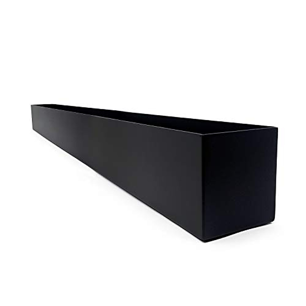 Buhbo Modern Steel Trough Rectangle Planter 32 inch, Black