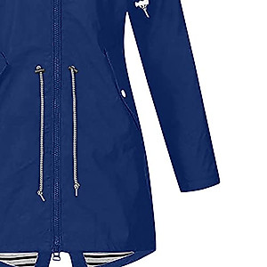 Wirziis Women's Waterproof Rain Jacket Lightweight Trench Hooded rain Coat Outdoor Active Breathable Windbreaker with Pocket