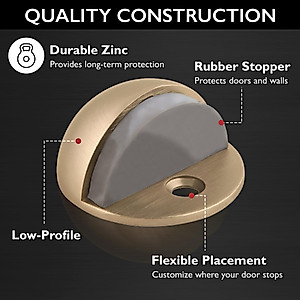 Design House 181875 Dome Door Stop, 5-Pack, Satin Brass