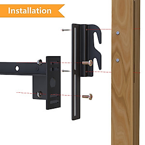 KOPKIO 2Pcs #711 Bed Frame Brackets for Headboard or Footboard,Bolt-On to Hook-On Conversion Brackets Bed Hook Adapter,Headboard Hook Set Extra Heavy Duty,Black