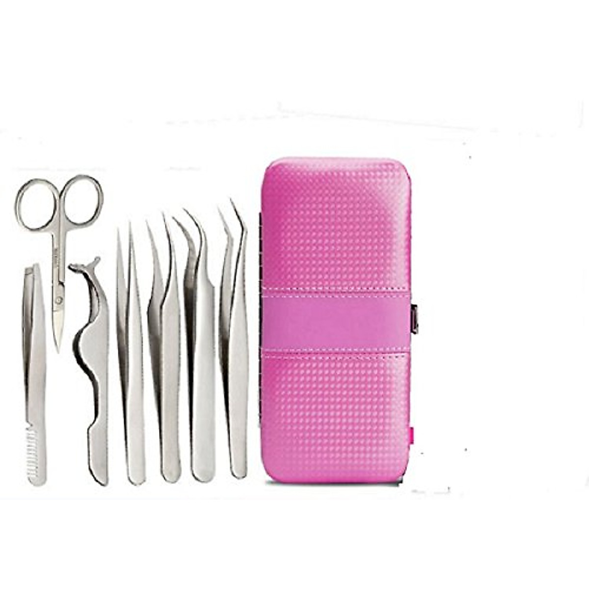 Yimart Professional Eyebrow Tweezer Set False Eyelash Extension Tool Kits Set Eyebrow Tweezers Eyebrow Trimmer Stainless Steel Eye Lashes Tweezers 7Pcs Grafting false eyelashes Makeup Accessories