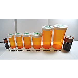 Plastic Prescription Vials/Bottles 50 Pack w/Caps Smallest 6 Dram Size-New