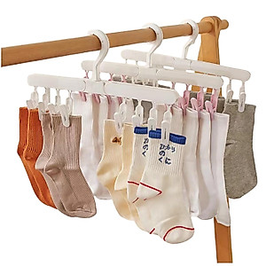 trrcylp Foldable Clothes Hanger with 24 Clips 3 Pack Clothes Drying Racks Windproof Collapsible Drying Racks for Laundry for Drying Socks Bras Underwears Hats Scarfs Towels and Diaper White