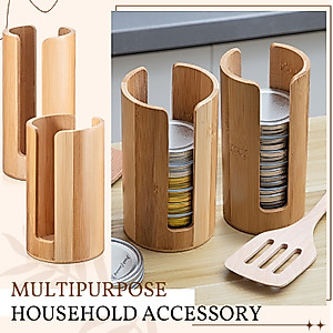 Suclain 2 Pcs Mason Jar Lid Organizer(One for Wide Mouth and One for Regular Mouth), Vertical Mason Jar Lid Storage Mason Jar Accessories Tumbler Lid Holder Bamboo Cup Lid Organizer