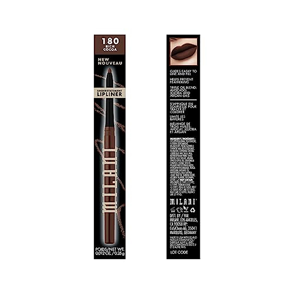 Milani Understatement Lipliner Pencil - Highly Pigmented Retractable Soft, Easy to Use For Makeup