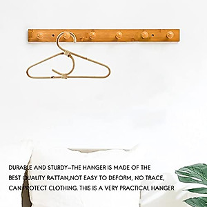 Bopfimer 2Pcs Rattan Clothes Hanger Style Kids Garments Organizer Rack Children Hanger Kids Room Decor Hangers for Clothes