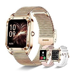 Iaret Smart Watch for Women (Call Receive Dial), Smart Watches for Android iOS Phones Smartwatch with AI Voice Control Heart Rate Sleep Monitor Pedometer Waterproof Activity Tracker